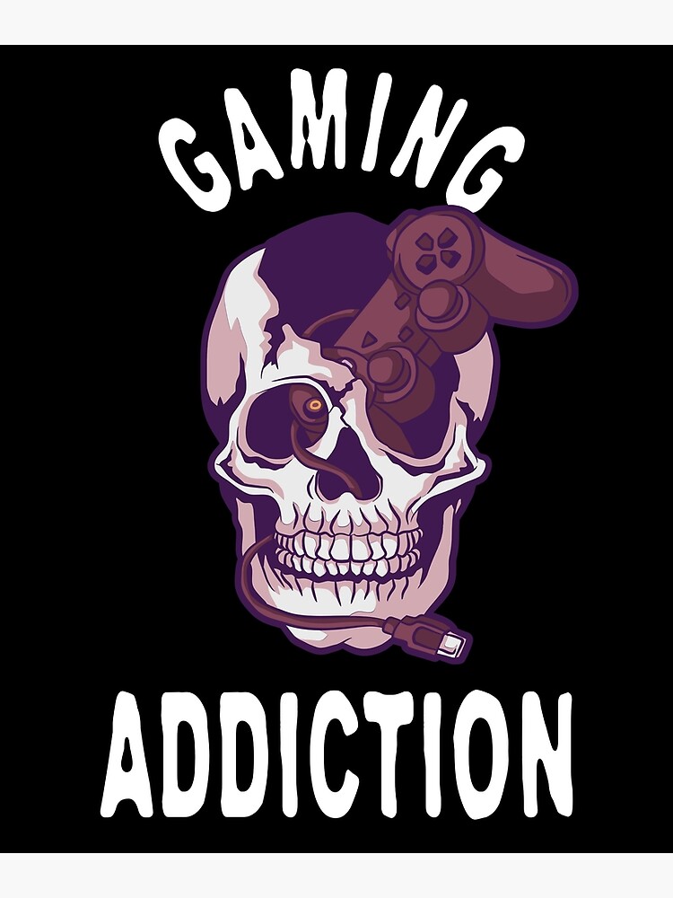 "Gaming addiction skull with gaming controller" Poster for Sale by ...