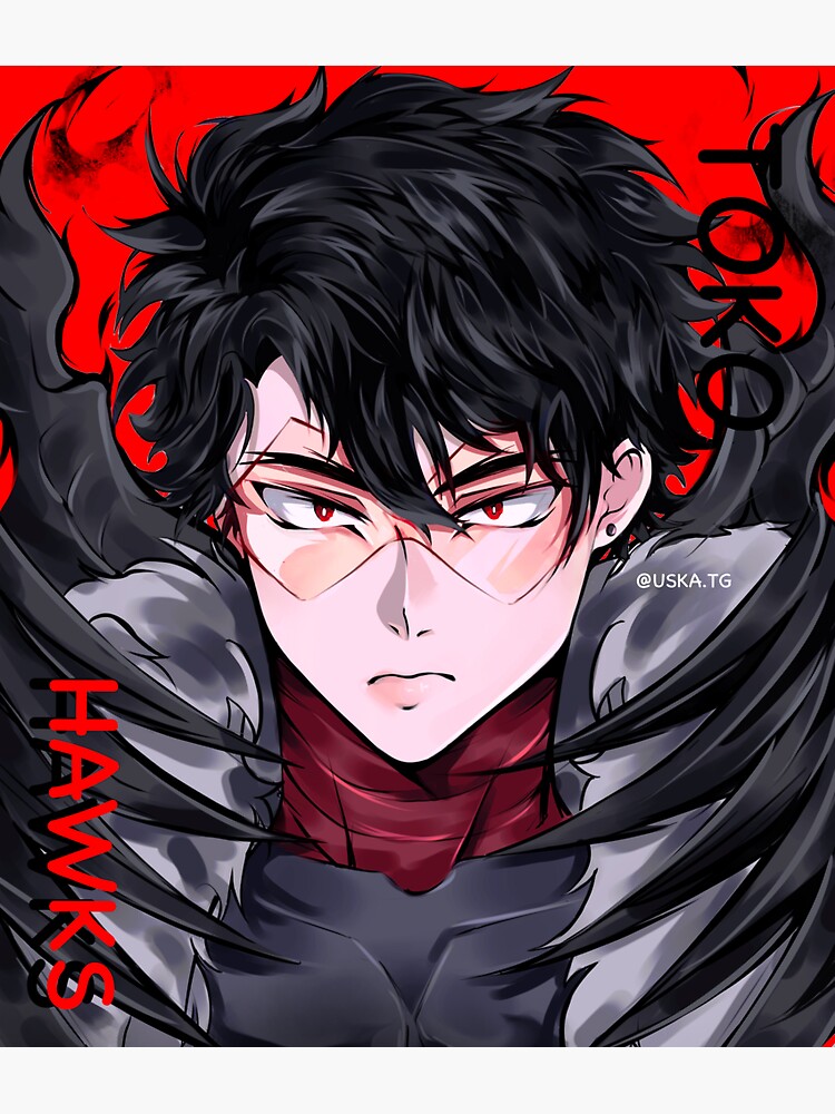 "Tokoyami x Hawks Fusion~" Sticker for Sale by Uska-tg | Redbubble