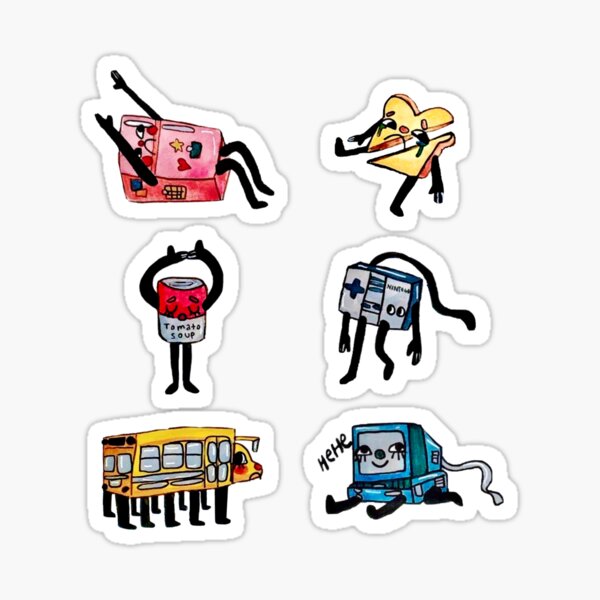 "Inanimate cartoon objects " Sticker by Cloudgazzee | Redbubble