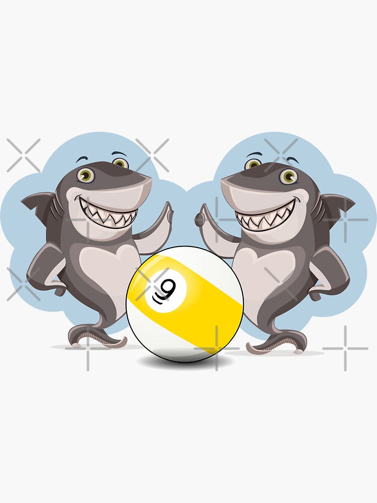 "9 Pool Ball 2x Blue Sharks ... snookerprint" Sticker for Sale by ...
