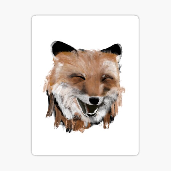 "Happy Fox" Sticker for Sale by DanBoot | Redbubble