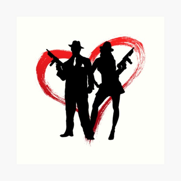 "Bonnie and Clyde love" Art Print for Sale by DorothyLeija | Redbubble
