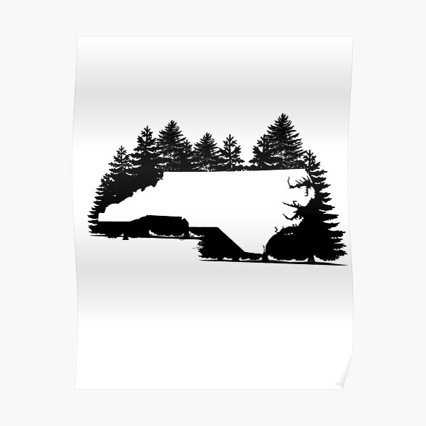 "North Carolina pine tree state outline" Poster for Sale by ...