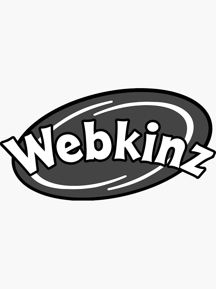 "Black and white Webkinz Logo " Sticker for Sale by Cartoon-Cabinet ...