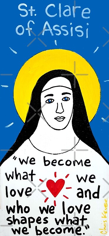 "Saint Clare of Assisi pop folk art" by krusefolkart | Redbubble