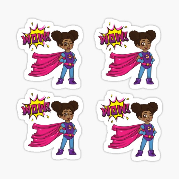 "Black superhero in Supershero Shero WOW" Sticker by twinklemelody ...