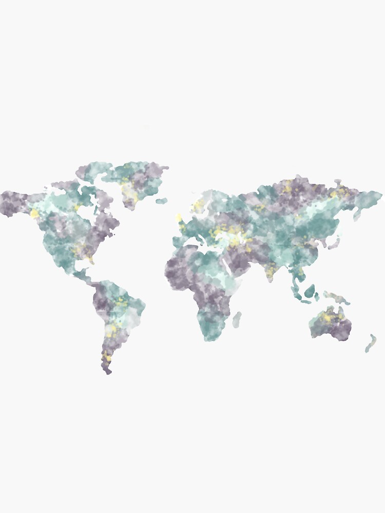 "Watercolor World Map" Sticker by HaanaSam | Redbubble