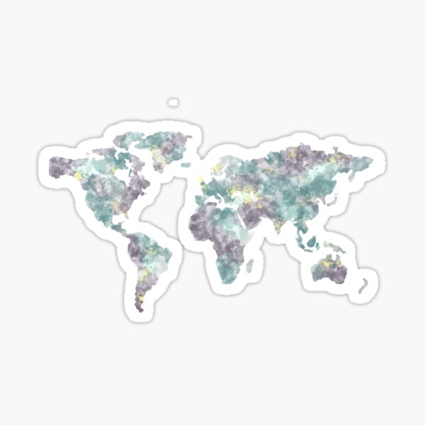 "Watercolor World Map" Sticker by HaanaSam | Redbubble