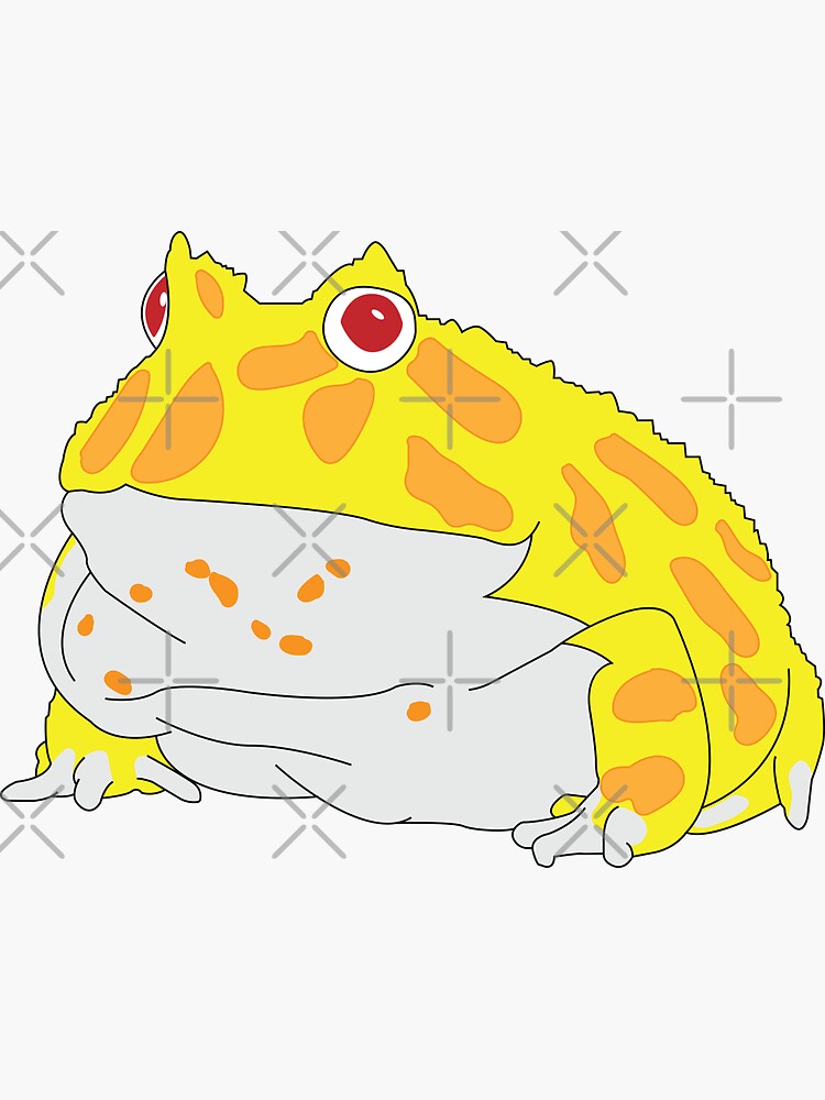 "Yellow Horned Frog" Sticker by ZoePod | Redbubble