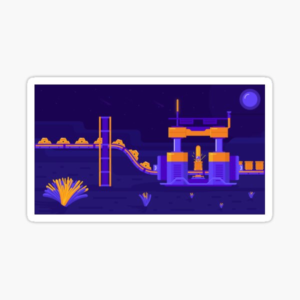 "Satisfactory Game Poster" Sticker by CornerDoorStore | Redbubble