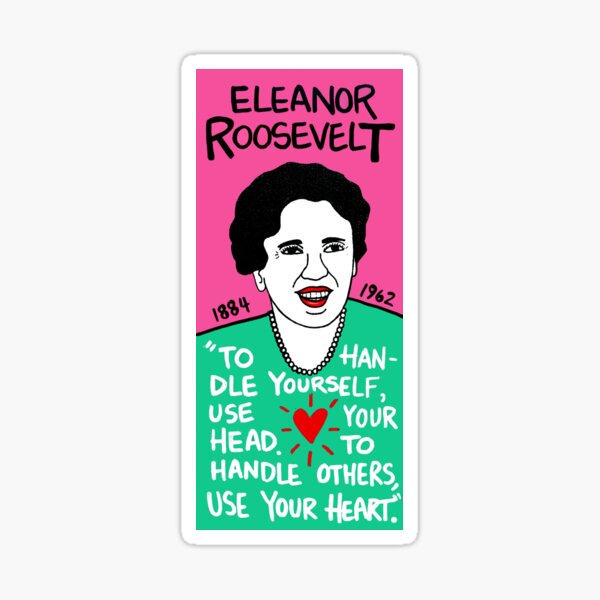 "Eleanor Roosevelt Pop Folk Art " Sticker by krusefolkart | Redbubble