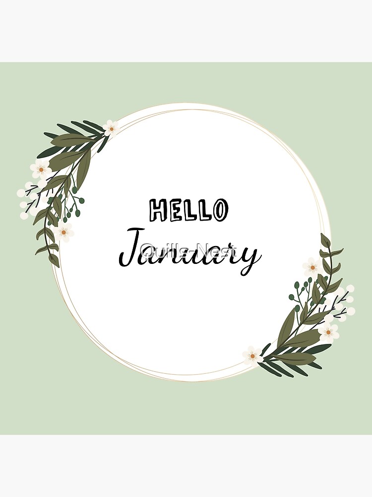 "Hello January! Monthly floral design for journals & planners" Poster ...
