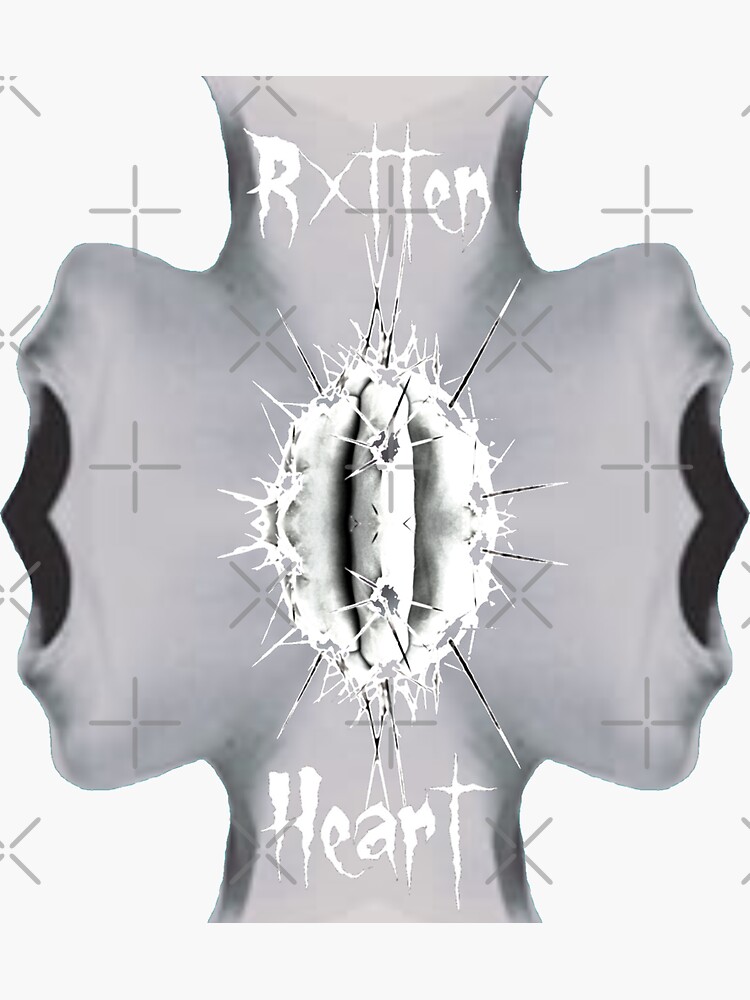 Pegatina «Corazón podrido Dark Emo Goth Grunge Diseño gráfico Versión 3 ...