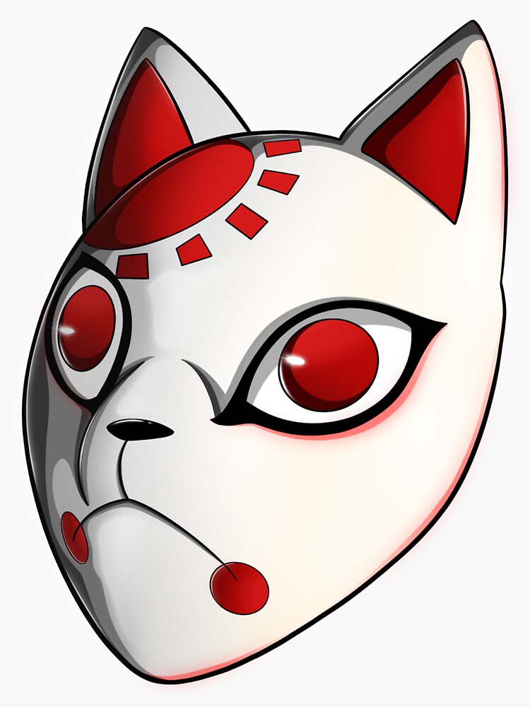 "Demon Slayer Fox Mask Tanjiro" Sticker by canartx | Redbubble