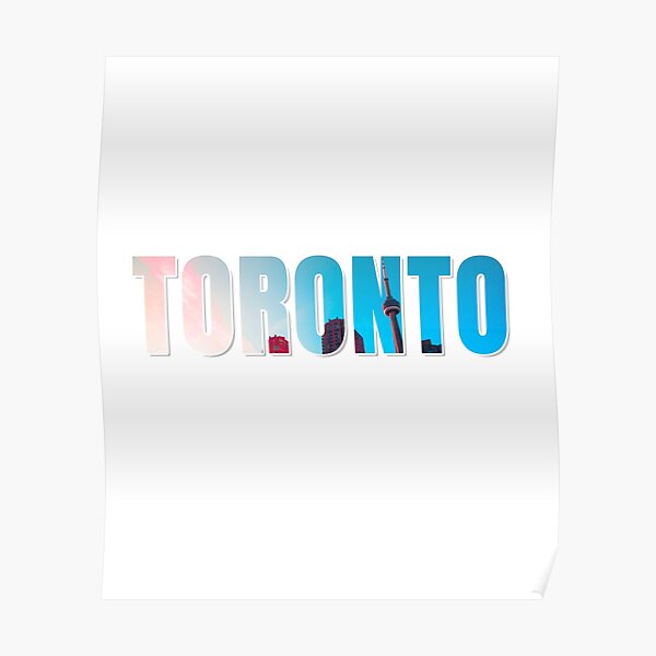 "Toronto - text with skyline background" Poster for Sale by VrajStudio ...