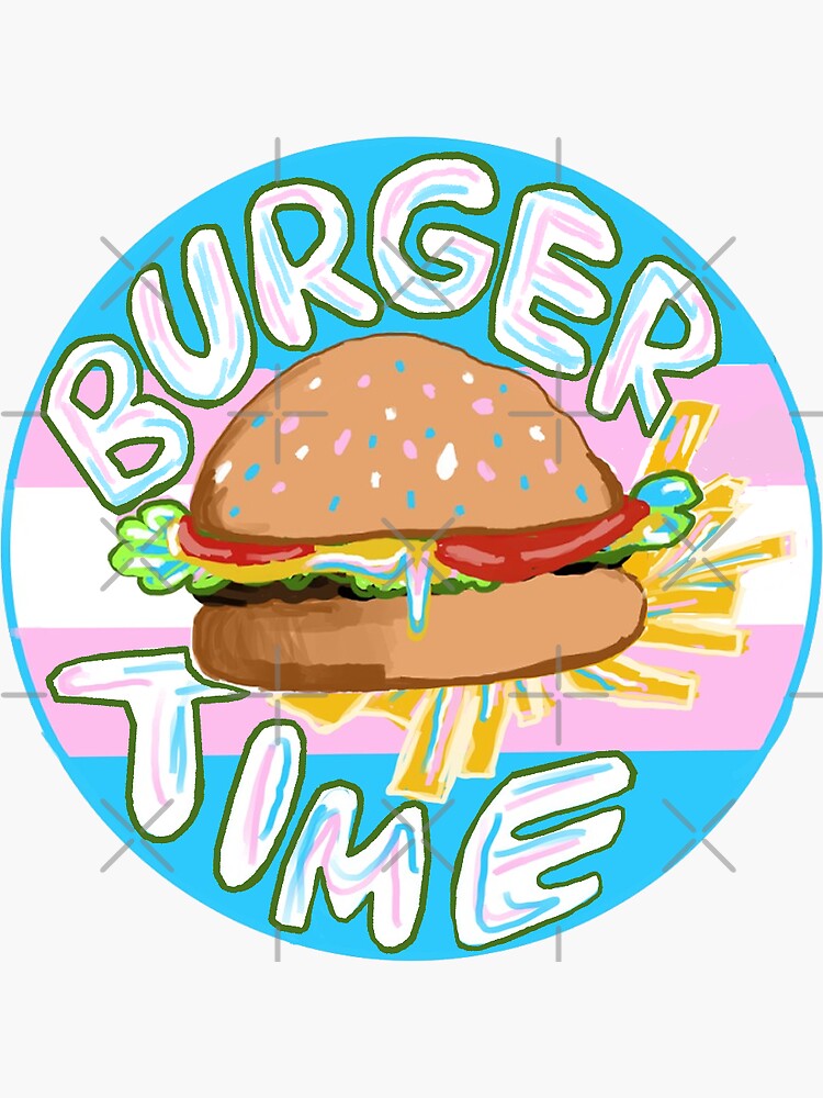 "Trans Pride Burger Time" Sticker by DropsDraws | Redbubble