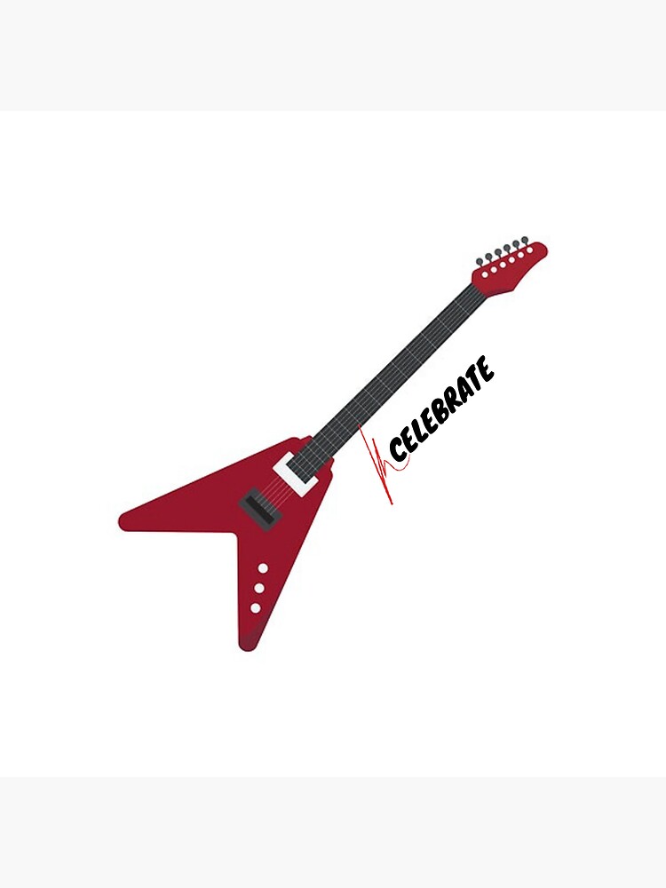"Red flying v guitar graphic illustration" Sticker for Sale by rajitta ...