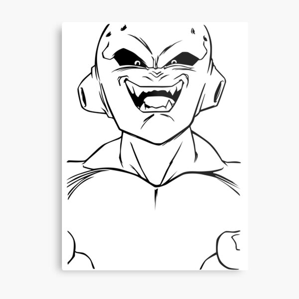 "Dragon Ball Z Majin Buu Kid Buu Large Face Line Art Adult" Metal Print ...