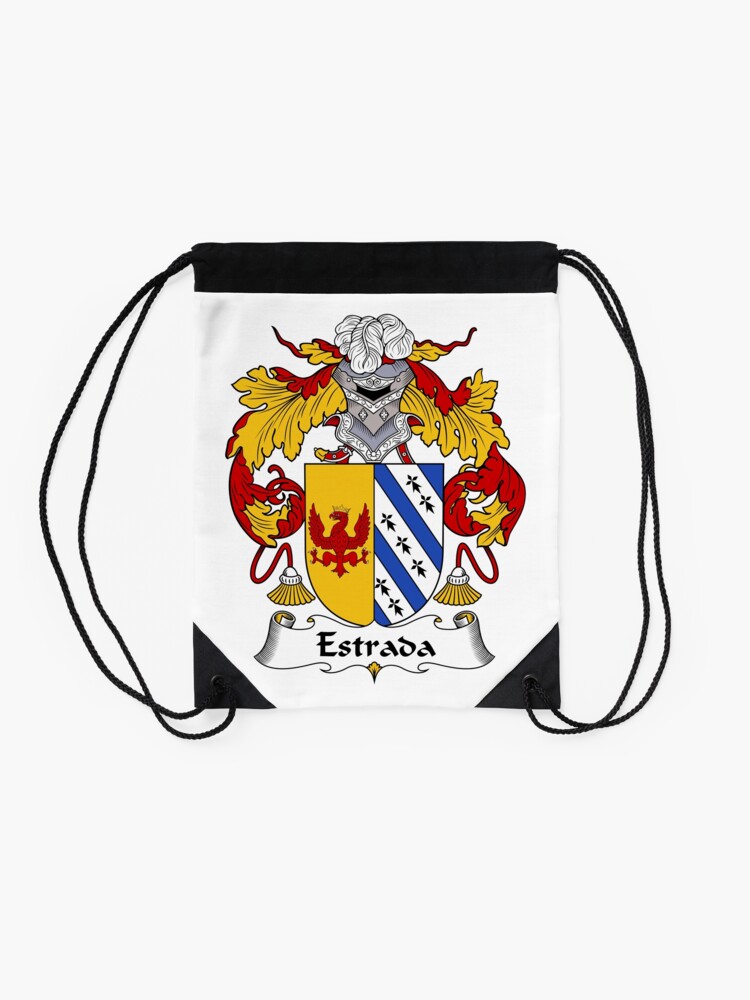 "Estrada Coat of Arms/Family Crest" Drawstring Bag for Sale by ...