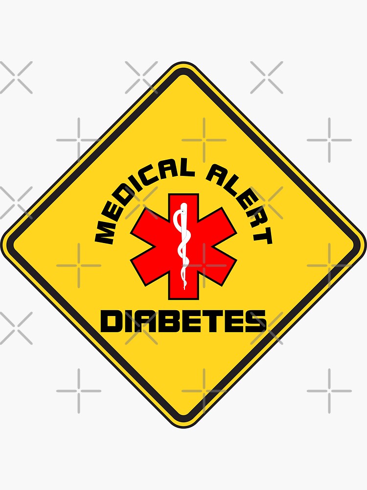 "Diabetic Medical Alert" Sticker for Sale by birdo-art | Redbubble