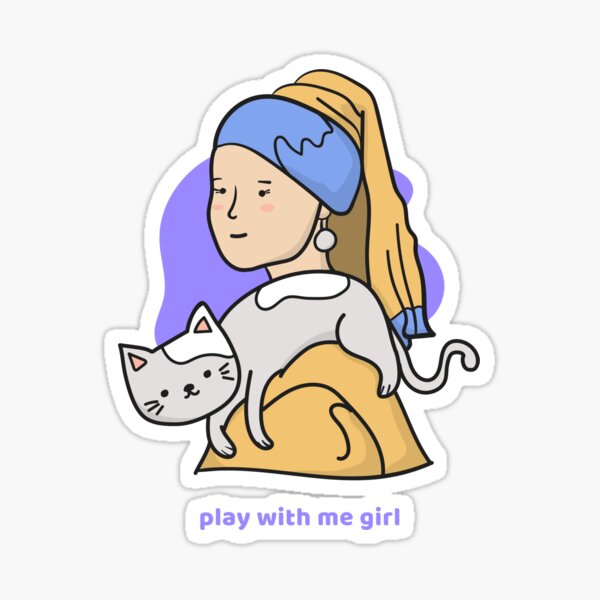 "play with me girl" Sticker by Newshop2021 | Redbubble