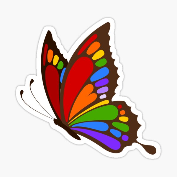 "Colorful Rainbow Butterfly" Sticker for Sale by Alondra | Redbubble
