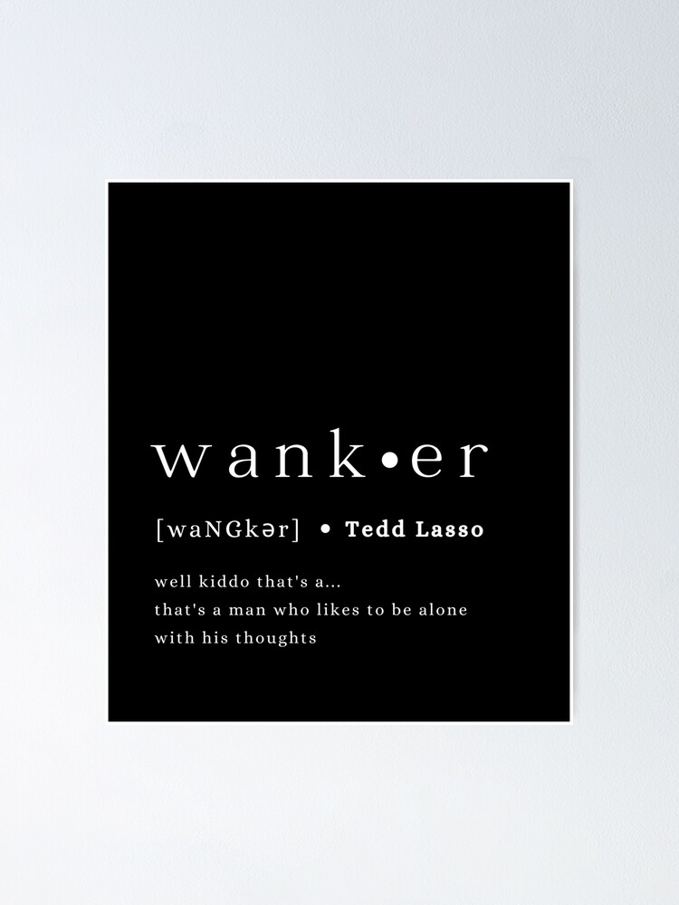 "Wanker definition and pronunciation print typography poster black ...