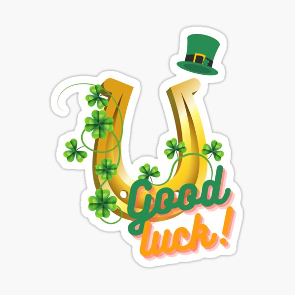 "Good luck" Sticker for Sale by MlleGloriaShop | Redbubble