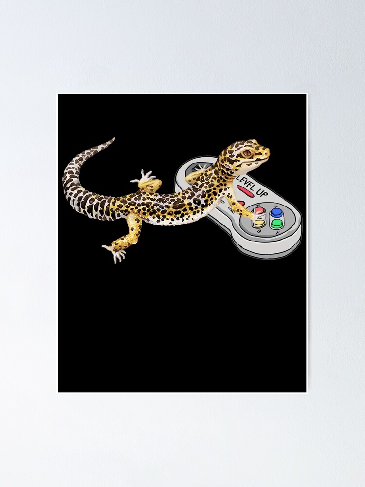"Leopard Gecko Playing Video Game" Poster for Sale by Naront | Redbubble