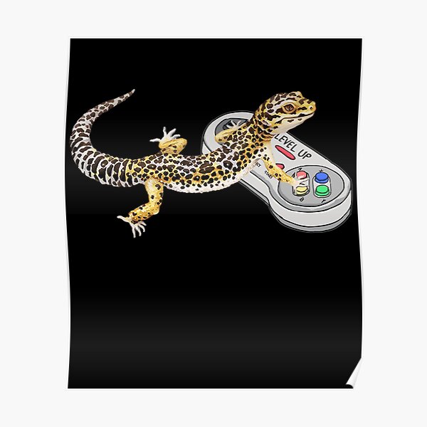 "Leopard Gecko Playing Video Game" Poster for Sale by Naront | Redbubble