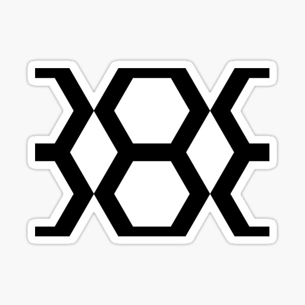 "Hexa Black" Sticker for Sale by LawrenceA | Redbubble