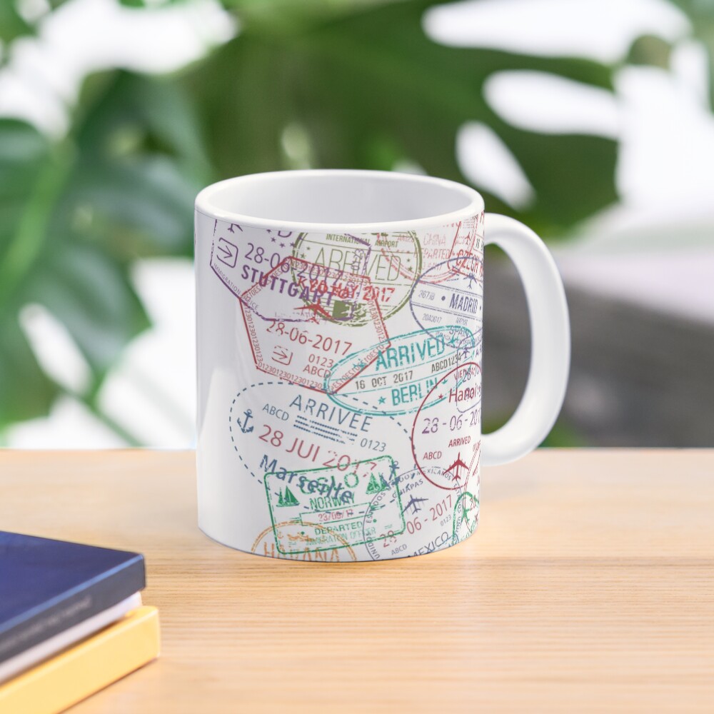 "Passport Travel Stamps Light" Sticker for Sale by jackiethebox | Redbubble