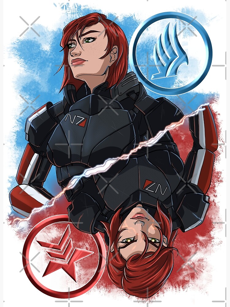 "Fem Shep Paragon or Renegade" Poster for Sale by Sapphyre411 | Redbubble