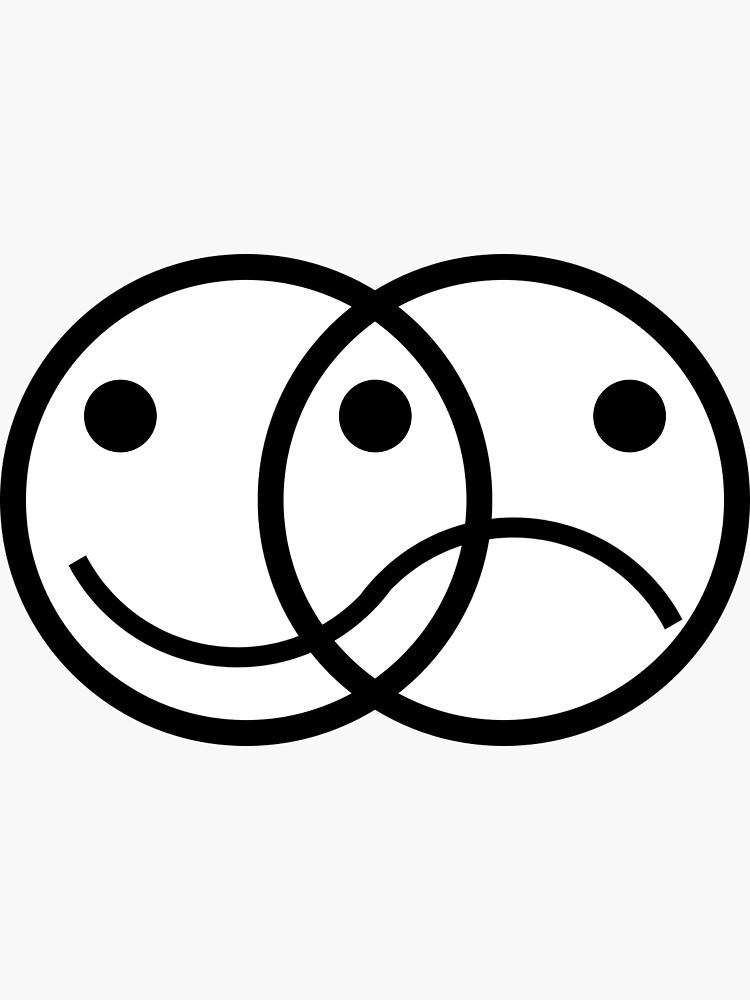 "Un/Happy Smile Frown Face" Sticker by ABitOfMerch | Redbubble