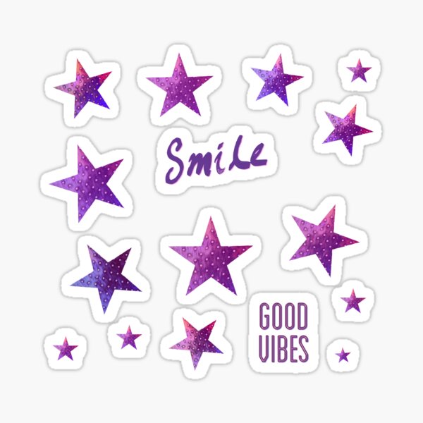 "Smile, stars sticker set" Sticker by Tamm-art | Redbubble