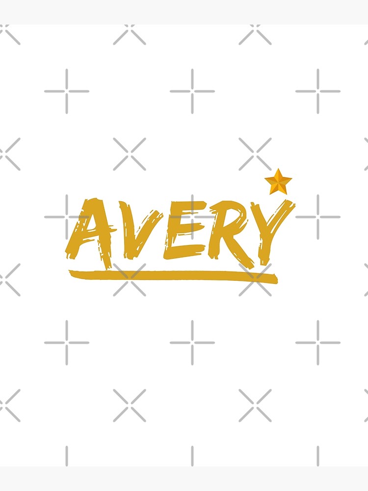 "Avery Gold Coloured Name Design with Star Icon" Poster by EwomaDesigns ...