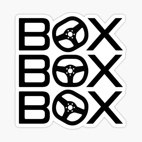 ""Box Box Box" F1 Steering Wheel Design" Sticker for Sale by davidspeed ...