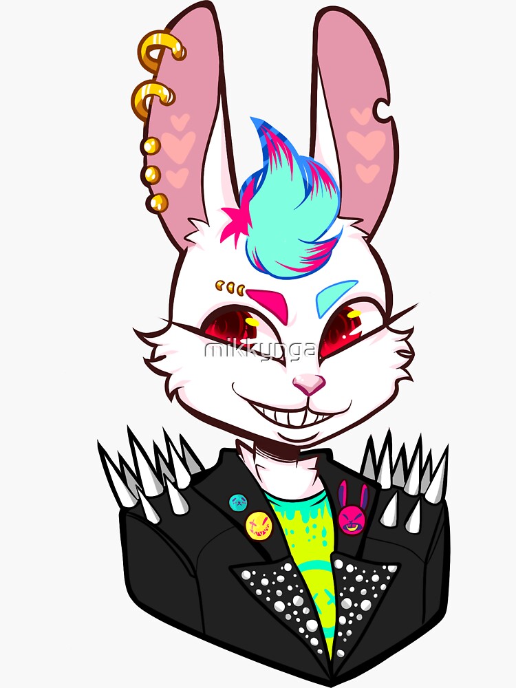 "Punk bunny" Sticker by mikkynga | Redbubble