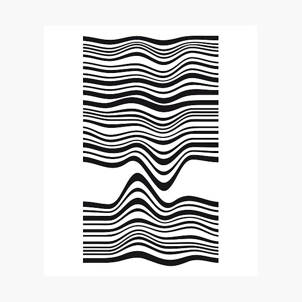 Lámina fotográfica «Onda doble, líneas negras n. ° 2 - Arte vectorial ...