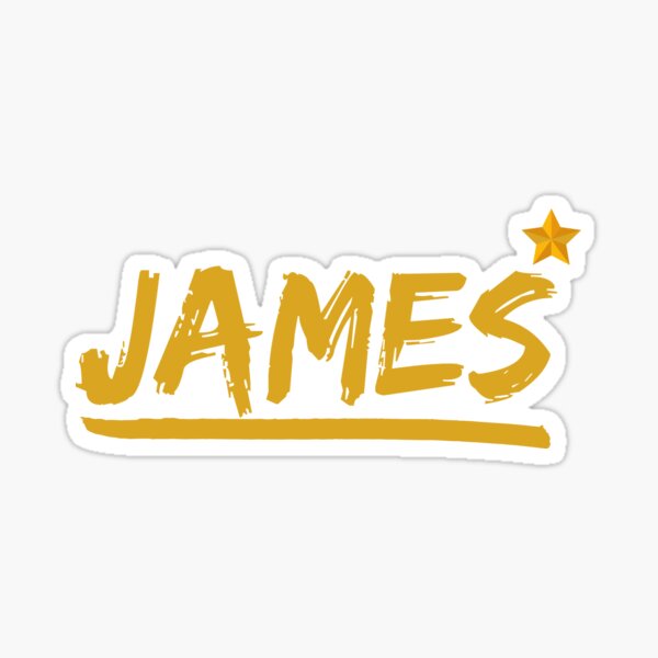 "James Gold Coloured Name Design with Star Icon" Sticker for Sale by ...
