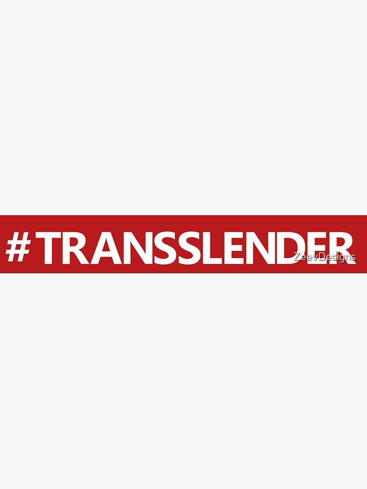 "Transslender" Sticker for Sale by ZeevDesigns | Redbubble