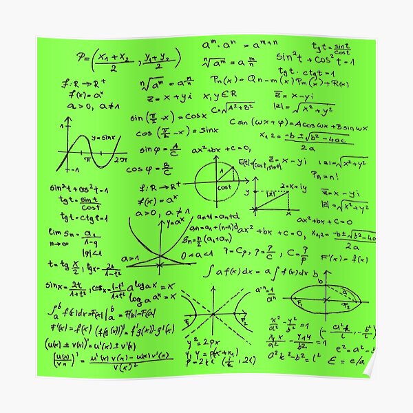 "math equation " Poster by sciencefacts | Redbubble