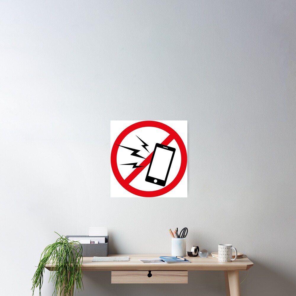 "No Cellphone Speaker Zone (Without Text) White" Poster by sarkobang ...