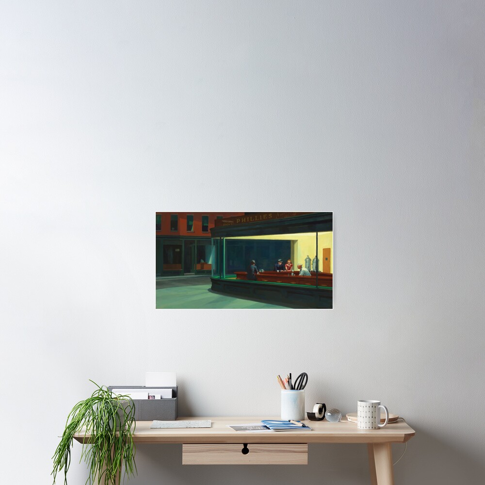 "Nighthawks, Edward Hopper, Night Owl, Classic Painting" Poster for ...