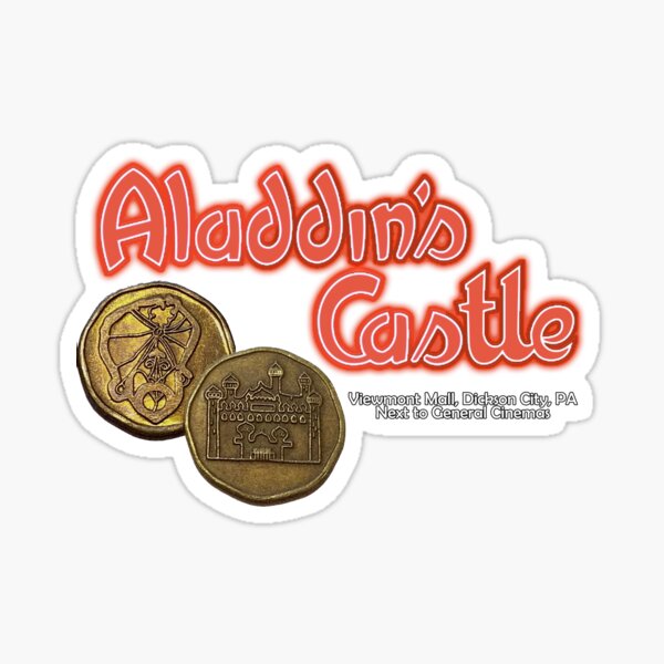 "Aladdin's Castle Tokens Viewmont Mall" Sticker by TeeArcade84 | Redbubble