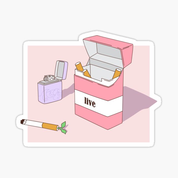 Aesthetic Cigarette Pack Stickers | Redbubble