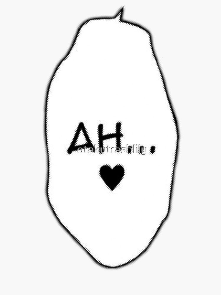 "ah...heart" Sticker for Sale by otakutrashlily | Redbubble