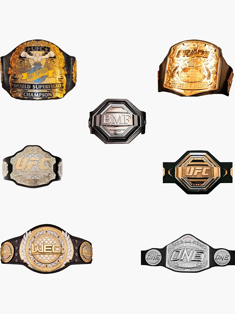 "MMA Belts Bundle" Sticker for Sale by RighttoFight | Redbubble