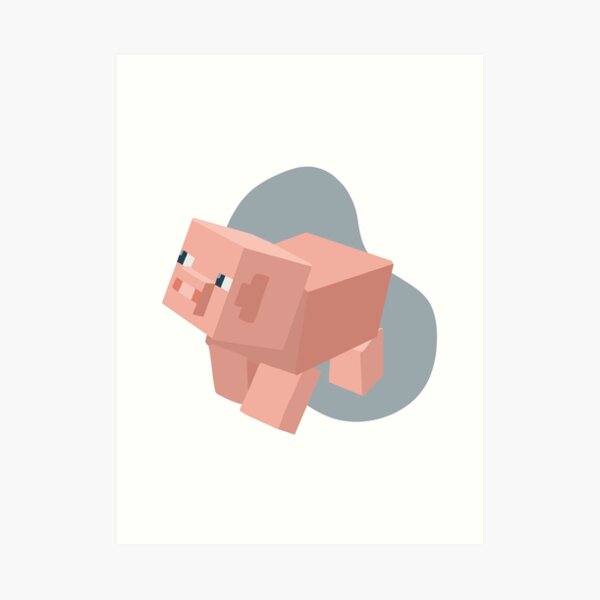 "minecraft pig " Art Print for Sale by lucy-arts | Redbubble