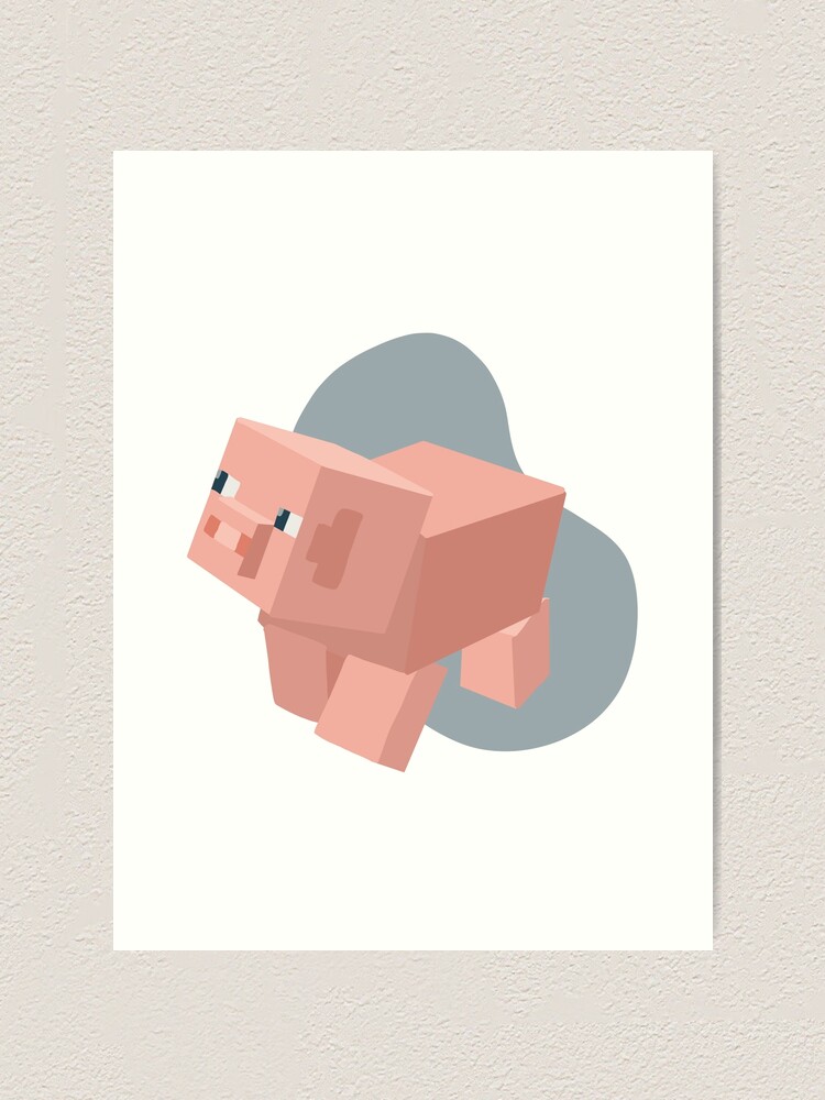 "minecraft pig " Art Print for Sale by lucy-arts | Redbubble